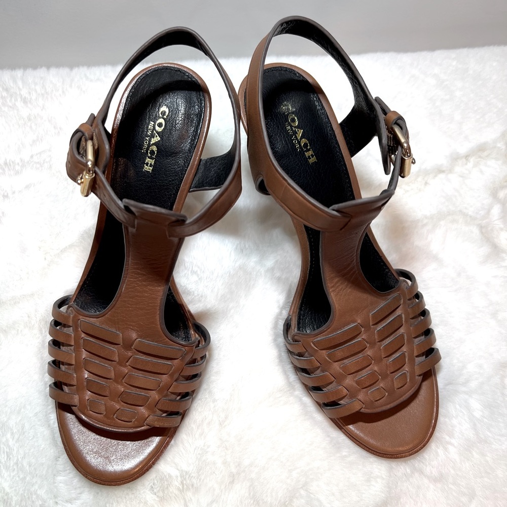 Coach Izzy Woven High Heel T-Strap Style Sandal, Size… - Gem